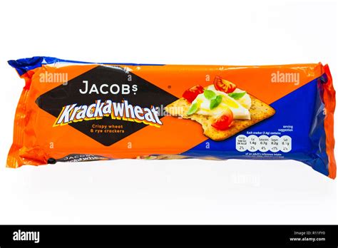 Packet Of Jacobs Krackawheat Crispy Wheat And Rye Crackers Biscuits Isolated On White Background