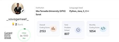 Meet Gandhi On Linkedin Achievementunlocked Geeksforgeeks Top Codingjourney Neverstoplearning