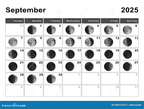 Moon Phase Calendar September 2025 Anthony E Taylor