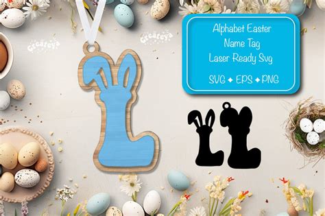 Easter Basket Tags Alphabet Letter L Easter Tag Laser Cut Easter Name