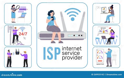 Isp Installation Flat Infographics Stock Illustration Illustration Of Information Connection