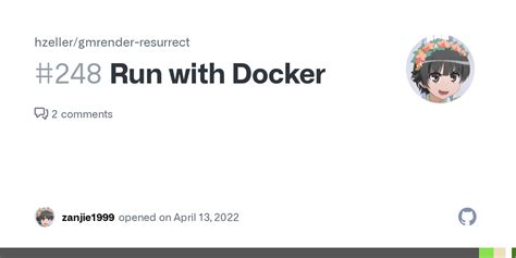 Run With Docker · Issue 248 · Hzellergmrender Resurrect · Github