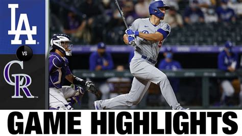 Dodgers Vs Rockies Game Highlights 4321 Mlb Highlights Youtube
