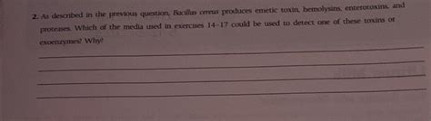 Solved As Described In The Previous Question Bacillus