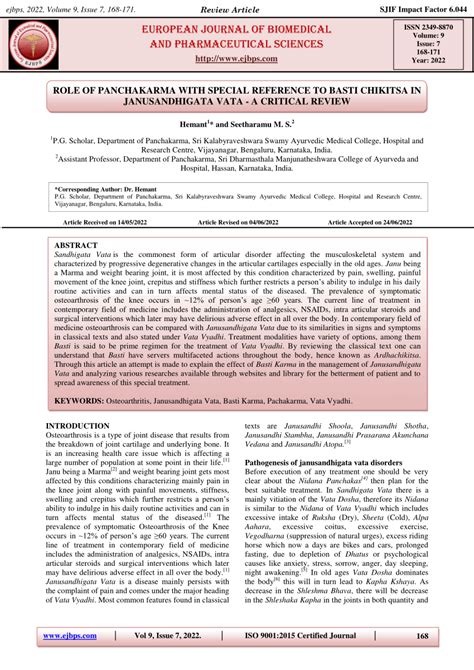 Pdf Role Of Panchakarma With Special Reference To Basti Chikitsa In