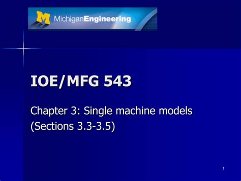 chapter 3 single machine models