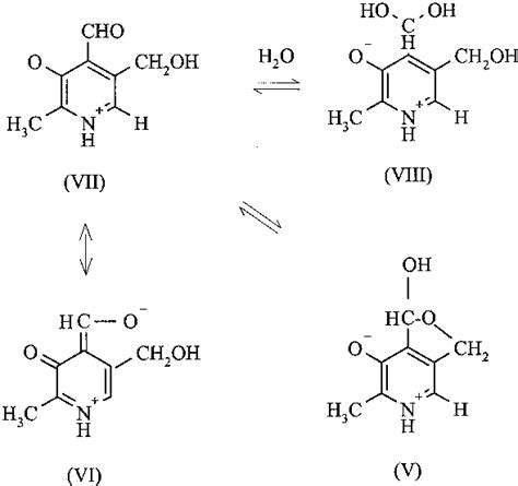 Free Aldehyde Vii Hydrate Viii Quinoidic Vi And Hemiacetal V