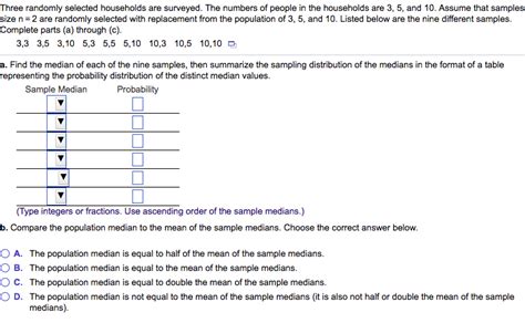 Solved Three Randomly Selected Households Are Surveyed The