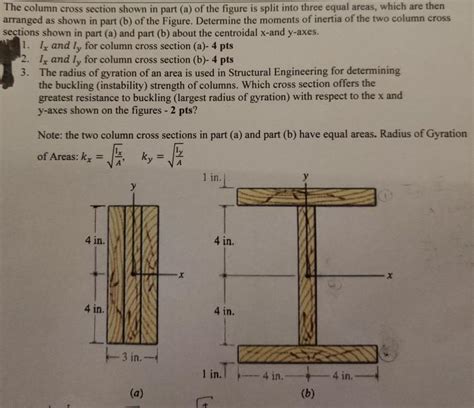 Solved The Column Cross Section Shown In Part A Of The Chegg