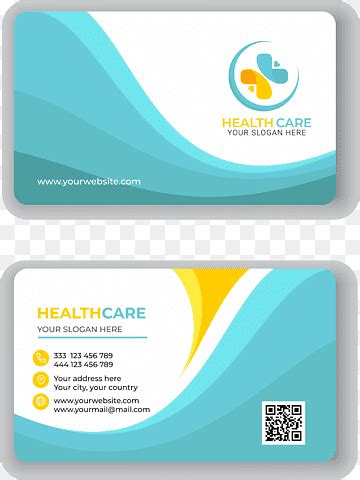 Free Download Healthcare Hospital Waving Curves Business Card Png