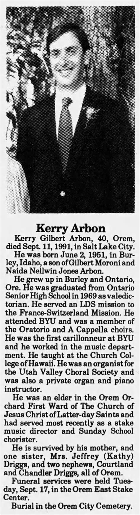 Kerry Arbon Obituary ™