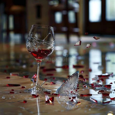 Broken Wine Glass Bottom Of A Broken Wine Glass Laying On The Floor