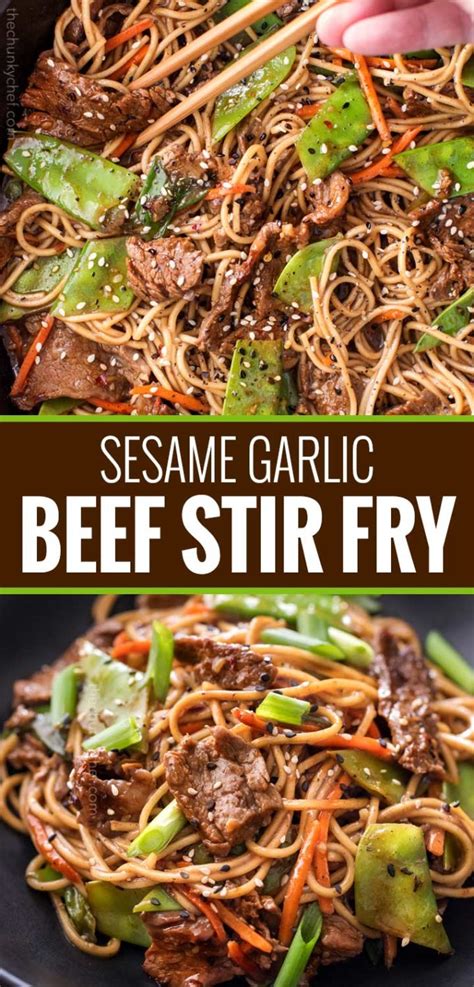 Sesame Garlic Beef Stir Fry The Chunky Chef