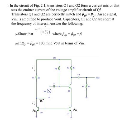 solved 1 in the circuit of fig 2 1 transistors q1 and q2