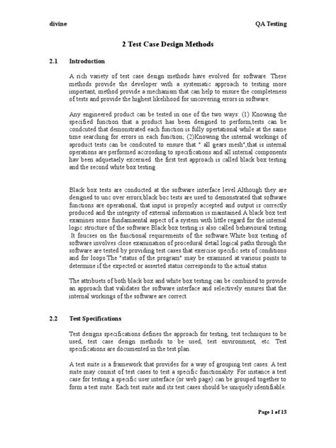 Test Case Design Methods Pdf Use Case Data Model