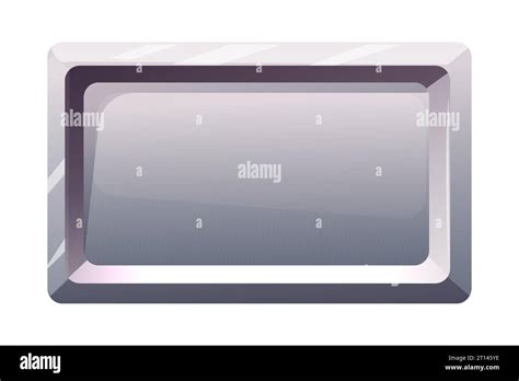 Metal Plate Steel Frame Iron Panel Silver Game Menu In Cartoon Style