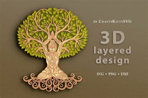 Tree Of Life 3d Layered Svg Cut File Graphic By Craftykittyart