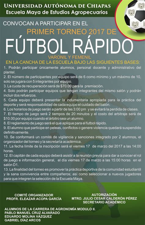 Convocatoria Torneo de Fútbol rápido