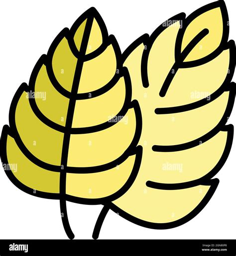 Tree Leaves Icon Outline Tree Leaves Vector Icon Color Flat Isolated Stock Vector Image Art