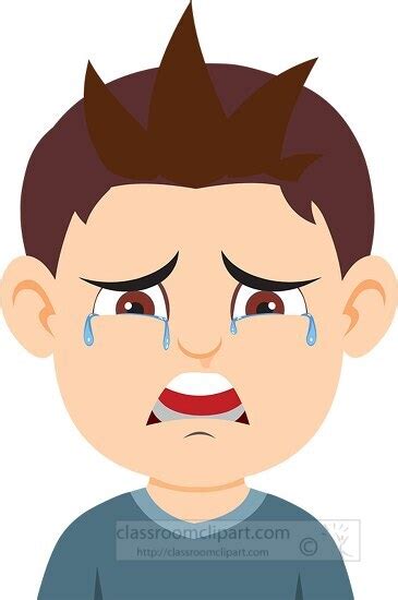 Emotions And Expressions Clipart Boy Character Crying Expression Clipart