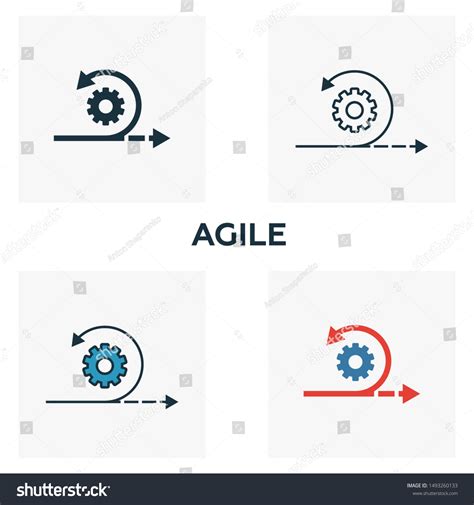 Agile Icon Set Four Elements Diferent Stock Vector Royalty Free Shutterstock