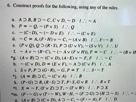 solved 6 construct proofs for the following using any of