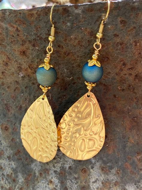 Large Teardrop Earrings Statement Earrings Handmade Jewelry Etsy