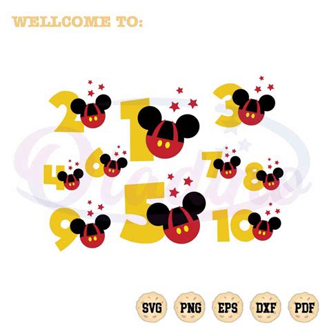 Mickey Mouse Disney Birthday Bundle Svg Graphic Designs Files