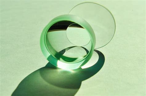 Artistic Refraction And Reflection Of Natural Light Created By Concave And Convex Lens Stock