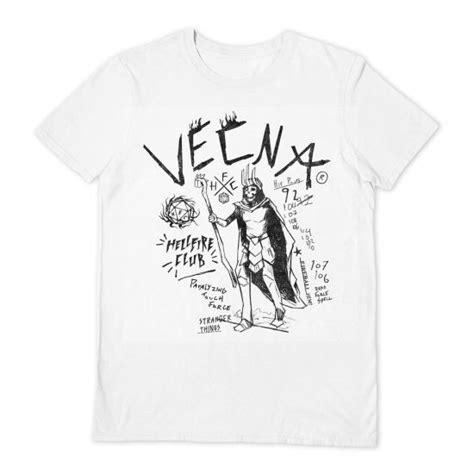 Stranger Things Vecna Doodle White T Shirt Merchoid Uk