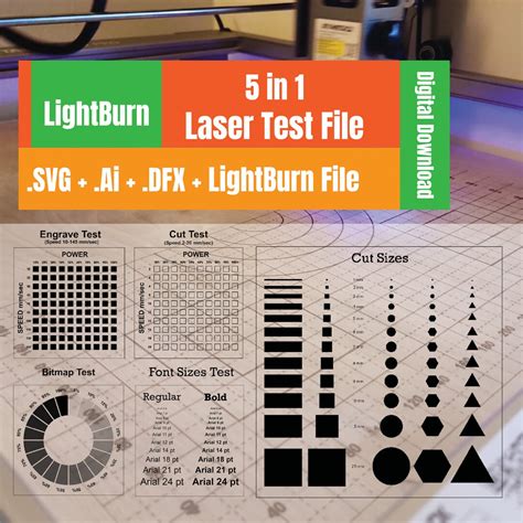 Basic Test Grid Bundle Cut And Engrave For Lightburn File Lightburn