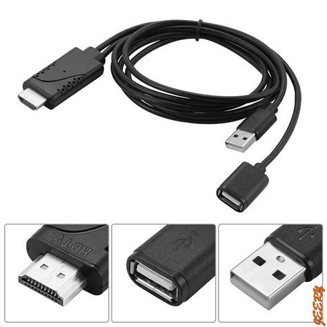 2 In 1 Usb Female To Hdmi Male Hdtv Adapter Cable Grandado