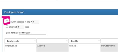 Import Column Headers In Line Checkbox