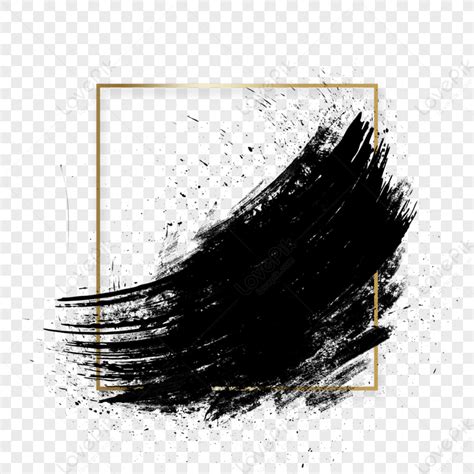 검은 잉크 펜 브러시 골드 라인 일러스트 테두리 골든 Png 일러스트 무료 다운로드 Lovepik