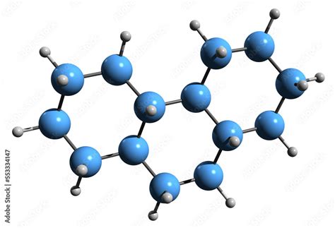 3d Image Of Phenanthrene Skeletal Formula Molecular Chemical