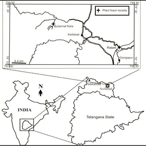 Locality Map Of The Asifabad Area Adilabad District Telangana
