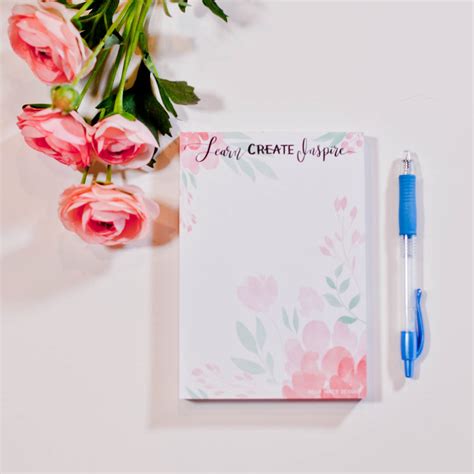 Notepad Learn Create Inspire Bella Maes Designs
