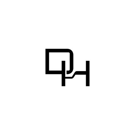 Dh Monogramme Logo Design Lettre Texte Nom Symbole Monochrome Logo
