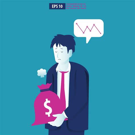 Bankruptcy Vector Illustration Concept Businessman With Broke Company