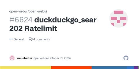 Duckduckgosearchexceptionsratelimitexception 202 Ratelimit · Open