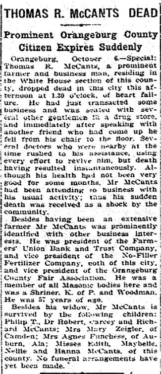 Thomas Robert Mccants 1858 1915 Find A Grave Memorial