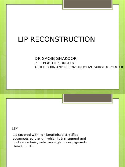 Lip Reconstruction Pdf
