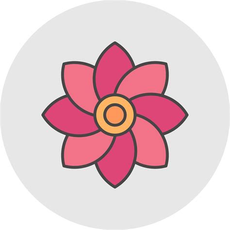 Flower Line Filled Light Circle Icon 38981719 Vector Art At Vecteezy