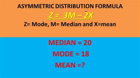 Asymmetric Distribution Formula Method To Calculate Mean Mode Median In