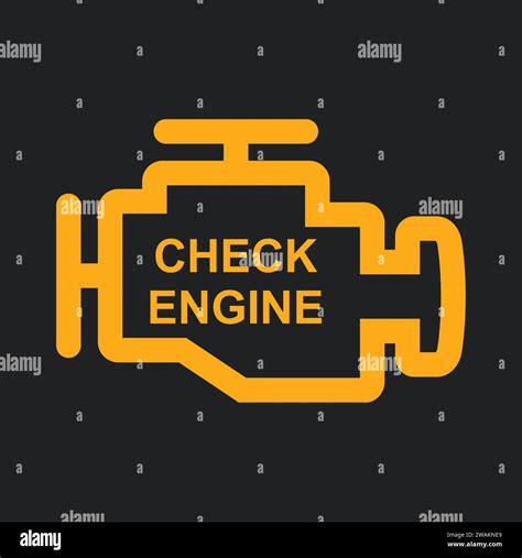 Check Engine Warning Sign Isolated In Black Background Engine Repair