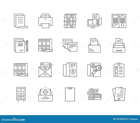 Les Dossiers Et Les Documents Rayent Des Ic Nes Signes Ensemble De