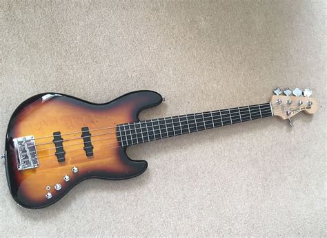 Squier Deluxe Jazz Bass V Active 5 String 3 Color Sunburst Rock Stock Stores