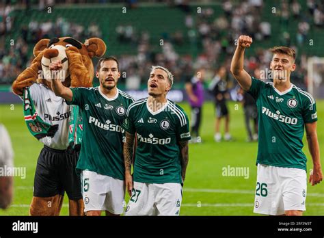 Players Of Legia Celebrate After Winning Game During Pko Bp Ekstraklasa