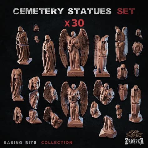 3d Printable Cemetery Statues Basing Bits By Zabavka Workshop