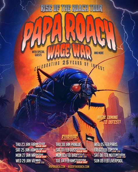 🚨⚠️tour Update Europe And Uk—this Is It🪳🔥 🇬🇧liverpool Papa Roachs First Ever Show In The City